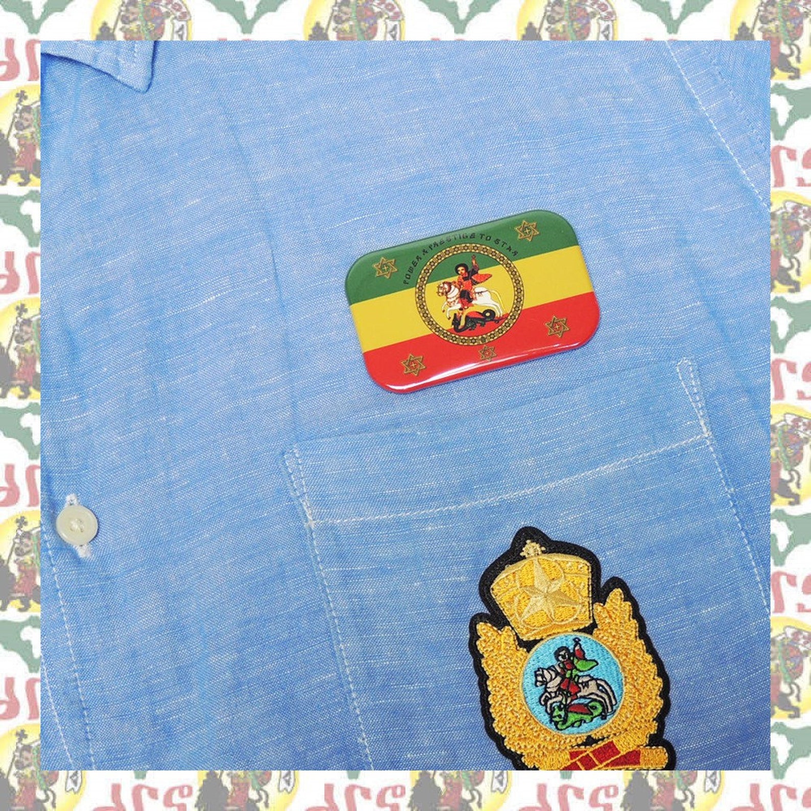 Metal Badge drs rasta Reggae Ethiopia Africa Lion of Judah | Etsy