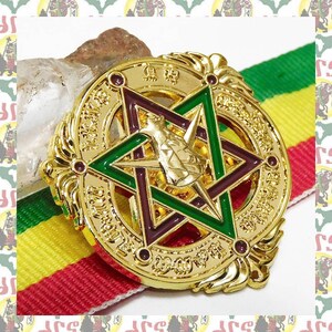 Queen of Sheba Medal [drs] 2D/3D Pins Badge (rasta Reggae Ethiopia ...
