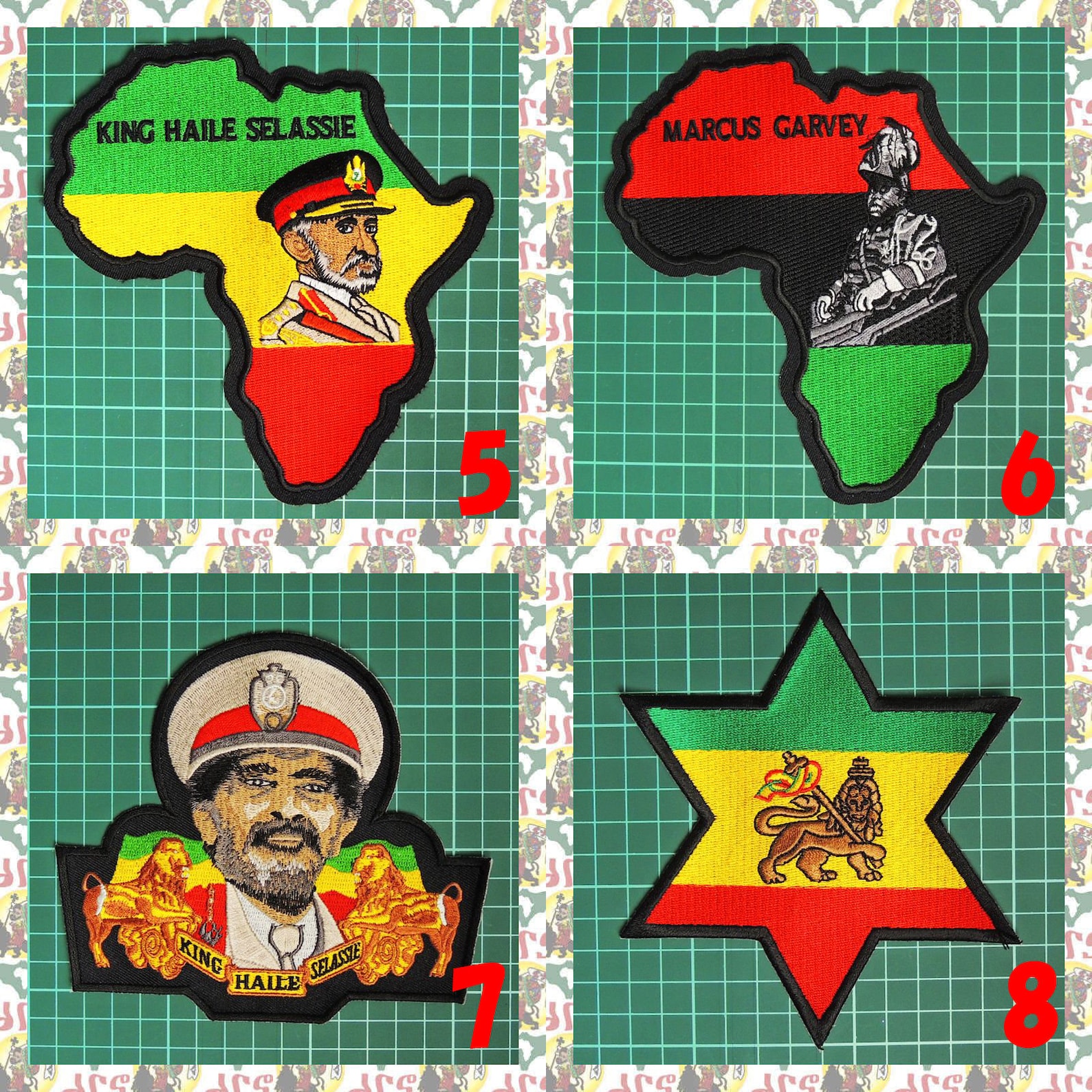 Embroidery Iron Patch (rasta, Reggae, Ethiopia, Écusson Thermocollan ...