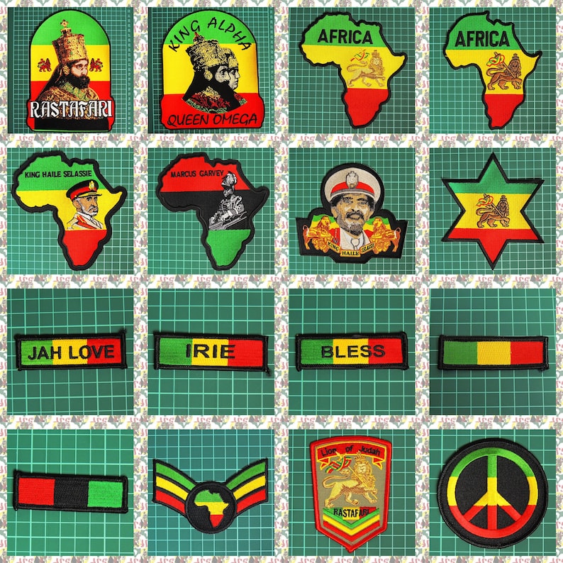 Embroidery Iron Patch (rasta, Reggae, Ethiopia, Écusson Thermocollan ...