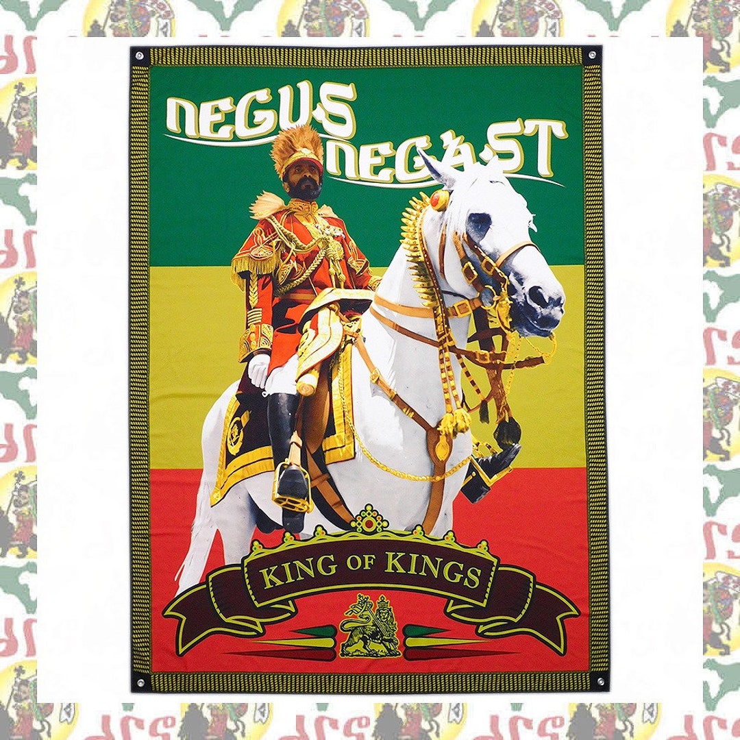 Rastafarian Majesty: Haile Selassie I Tapestry Extra-large Flag lion of ...