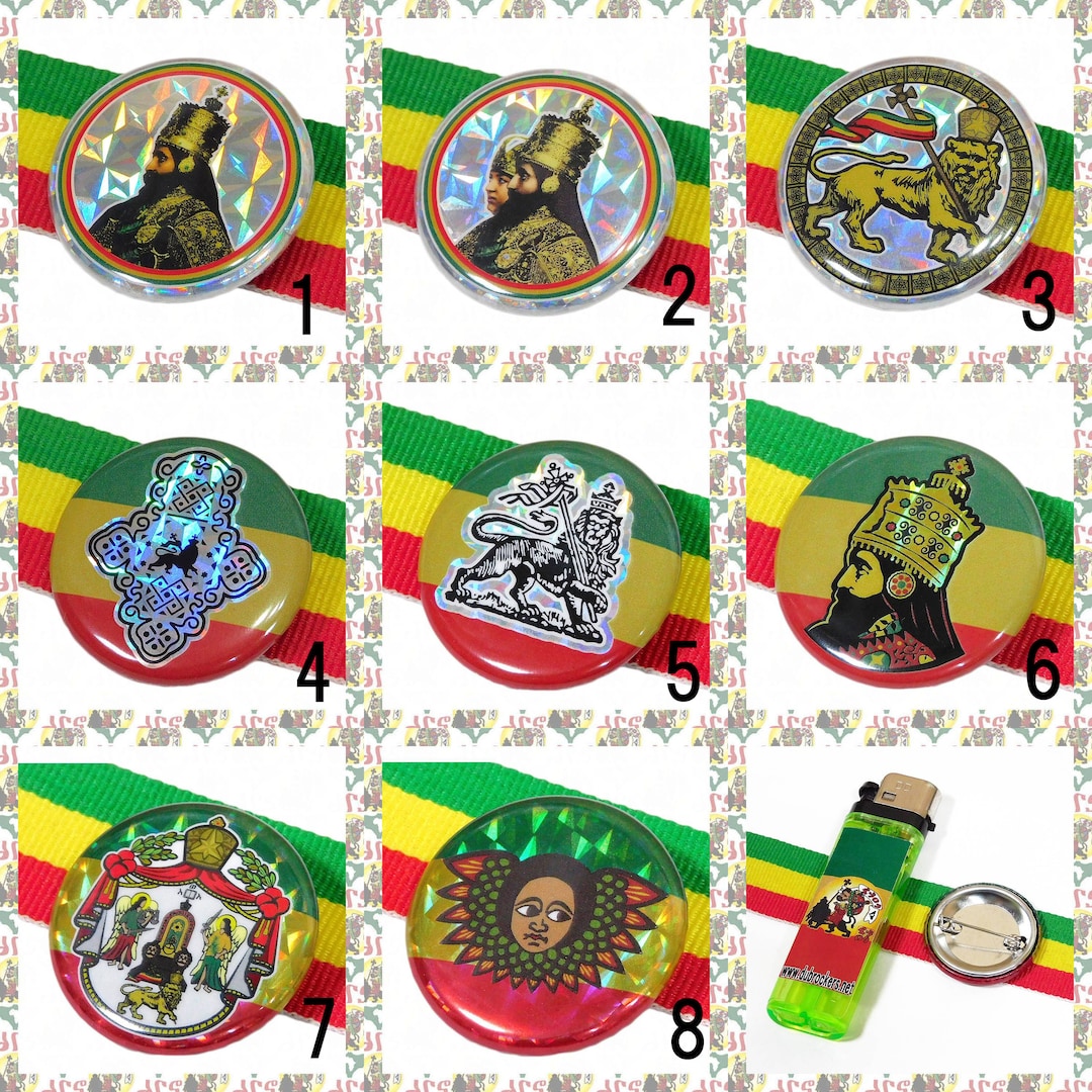 Metal Badge [drs] (rasta Reggae Ethiopia Africa Lion of Judah Haile ...