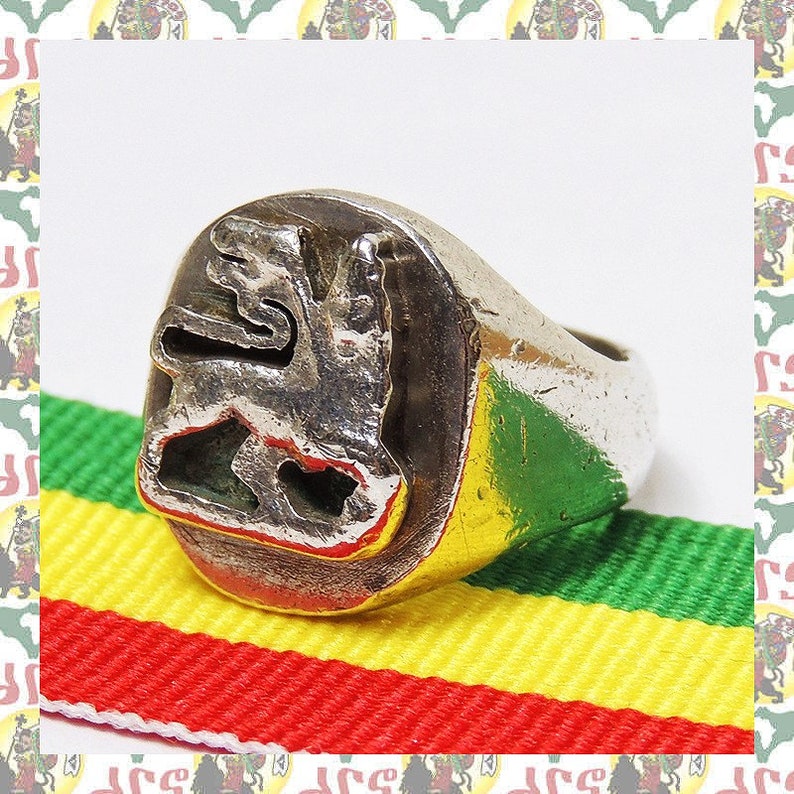 Lion of Judah Vintage Ring JP16.5 / US8 ethiopia Reggae Roots - Etsy