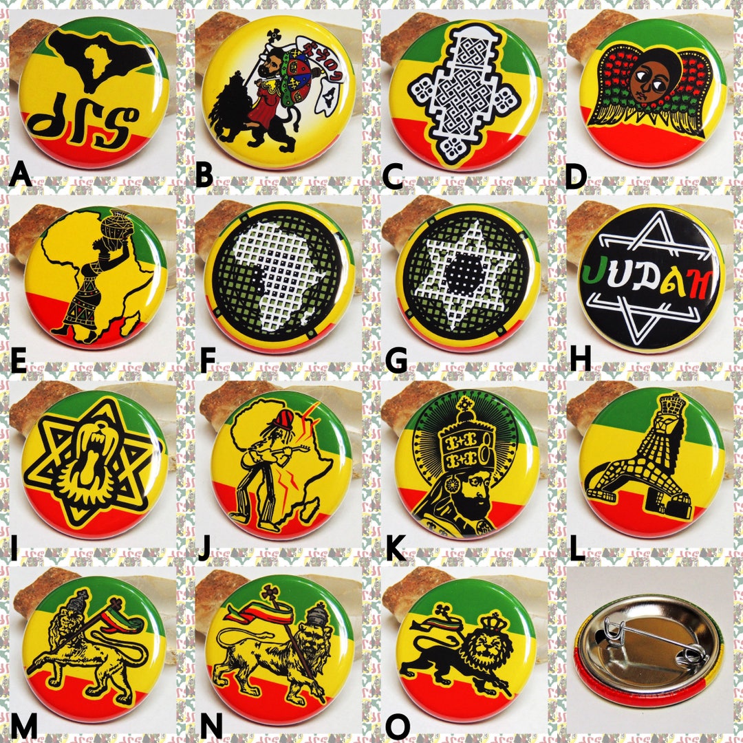 Metal Badge [drs] 32mm (rasta Reggae Ethiopia Africa Lion of Judah ...