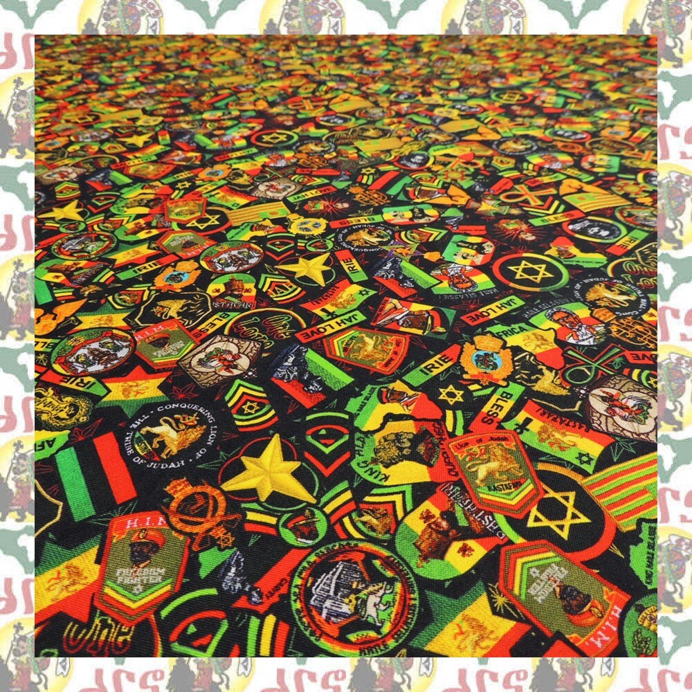 Rasta Patch Fabric drs Ethiopia Haile Selassie I Reggae | Etsy