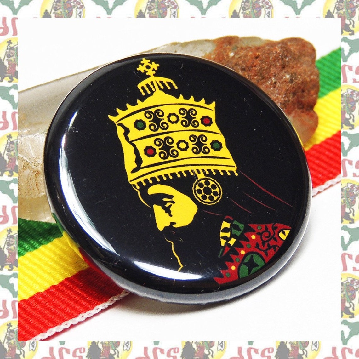 Metal Badge drs rasta Reggae Ethiopia Africa Lion of Judah | Etsy