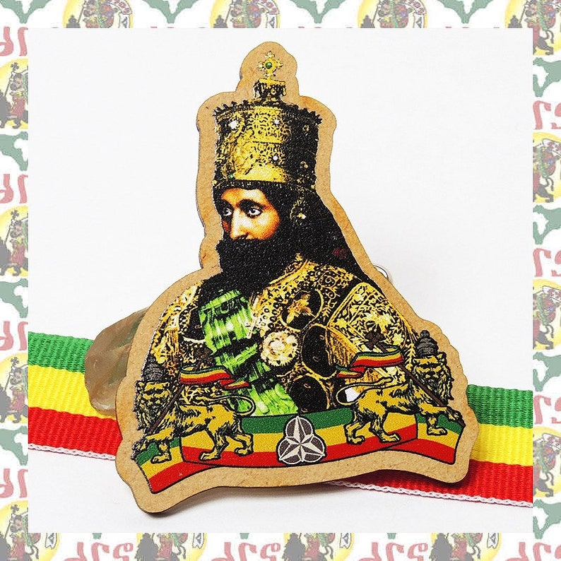 Wooden Badge drsqhs Haile Selassie I rasta Reggae Ethiopia | Etsy