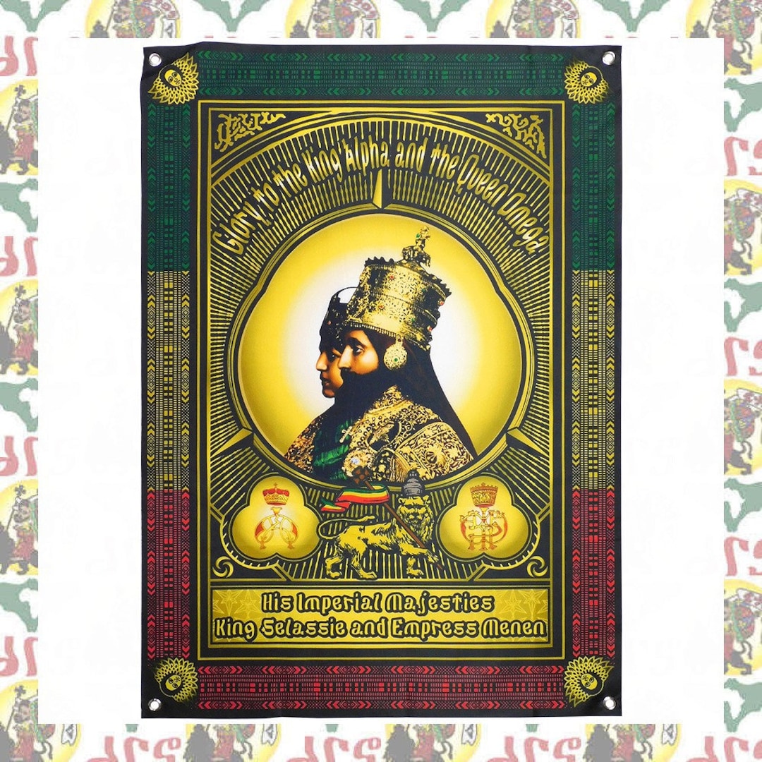 King Alpha & Queen Omega [drs]tapestry Flag Banner Haile Selassie I ...