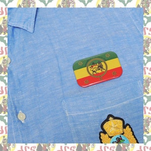 Metal Badge drs rasta Reggae Ethiopia Africa Lion of Judah Haile ...