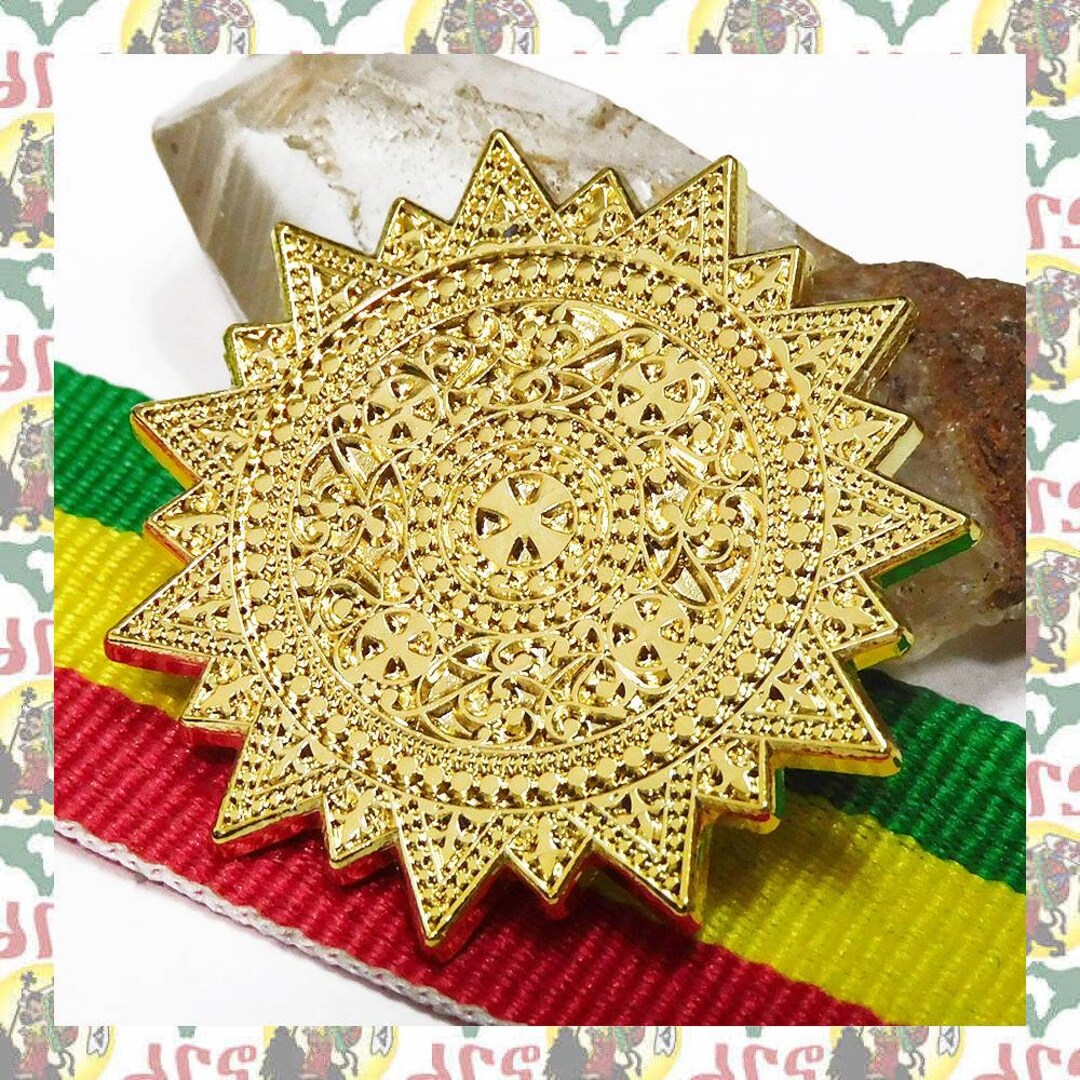 STAR OF ETHIOPIA [drs] 2D/3D Pins Badge (rasta Reggae Ethiopia Africa ...
