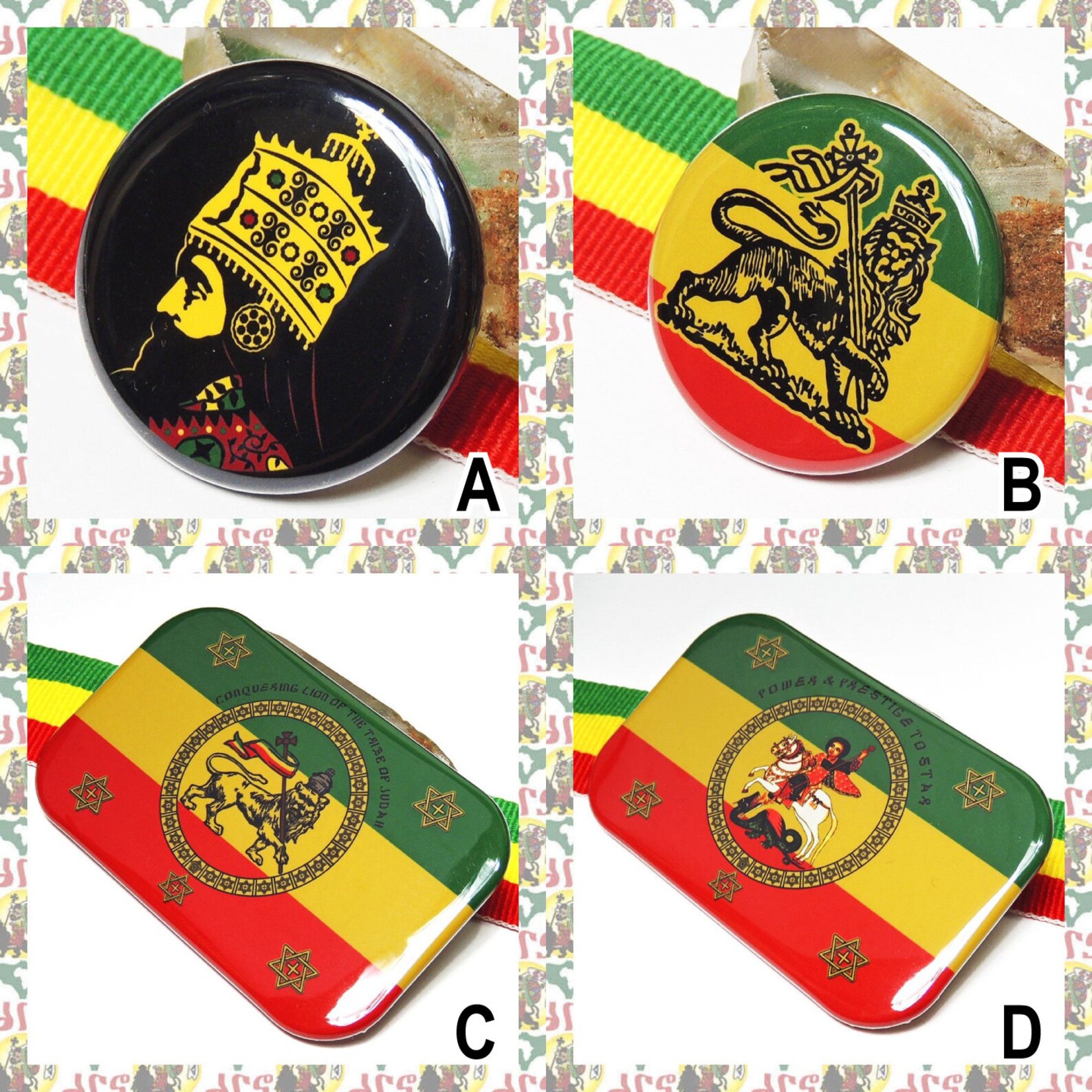 Metal Badge drs rasta Reggae Ethiopia Africa Lion of Judah | Etsy