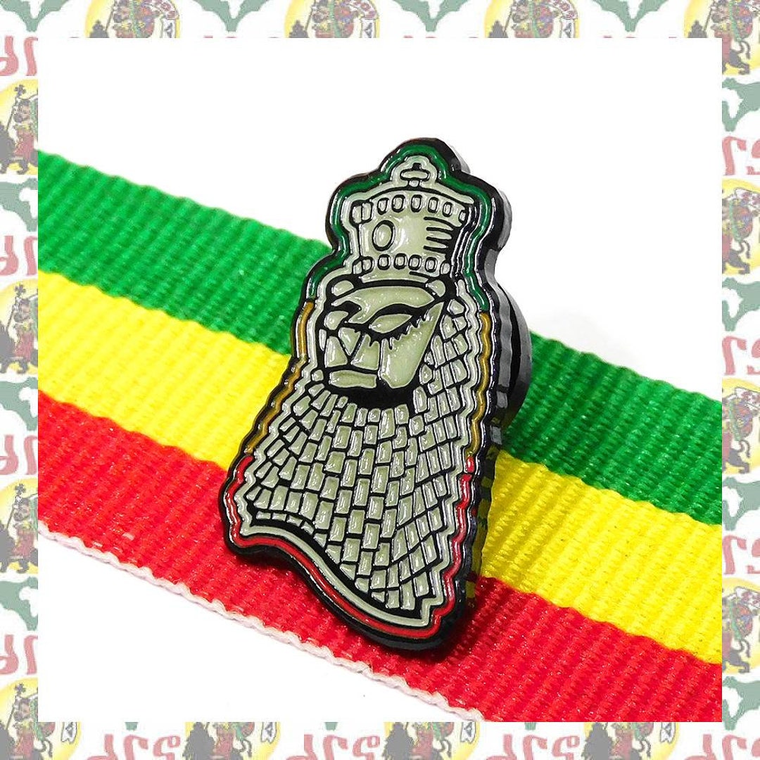 Black Lion [drs] 2D Pins Badge (rasta Reggae Ethiopia Africa Lion of ...