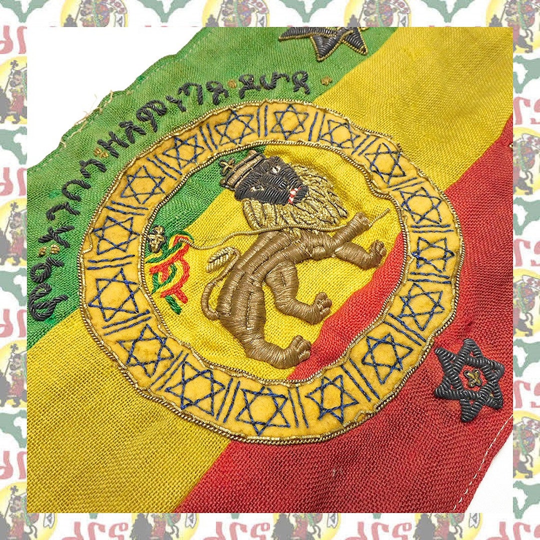 Haile Selassie I Imperial Double-sided Embroidered Car Flag / Jah ...