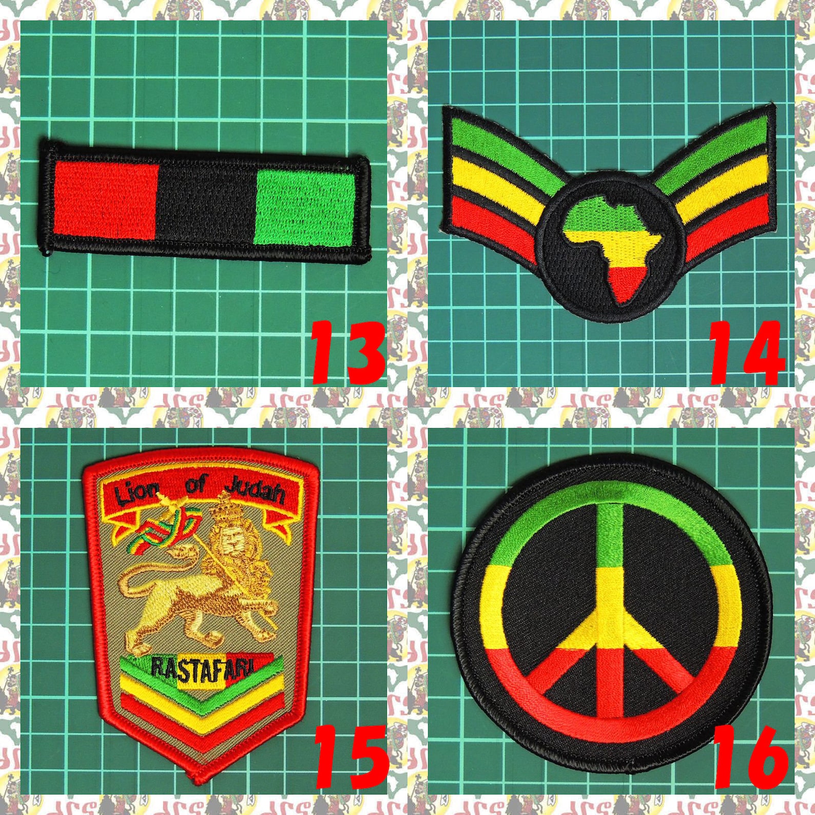 Embroidery Iron Patch (rasta, Reggae, Ethiopia, Écusson Thermocollan ...