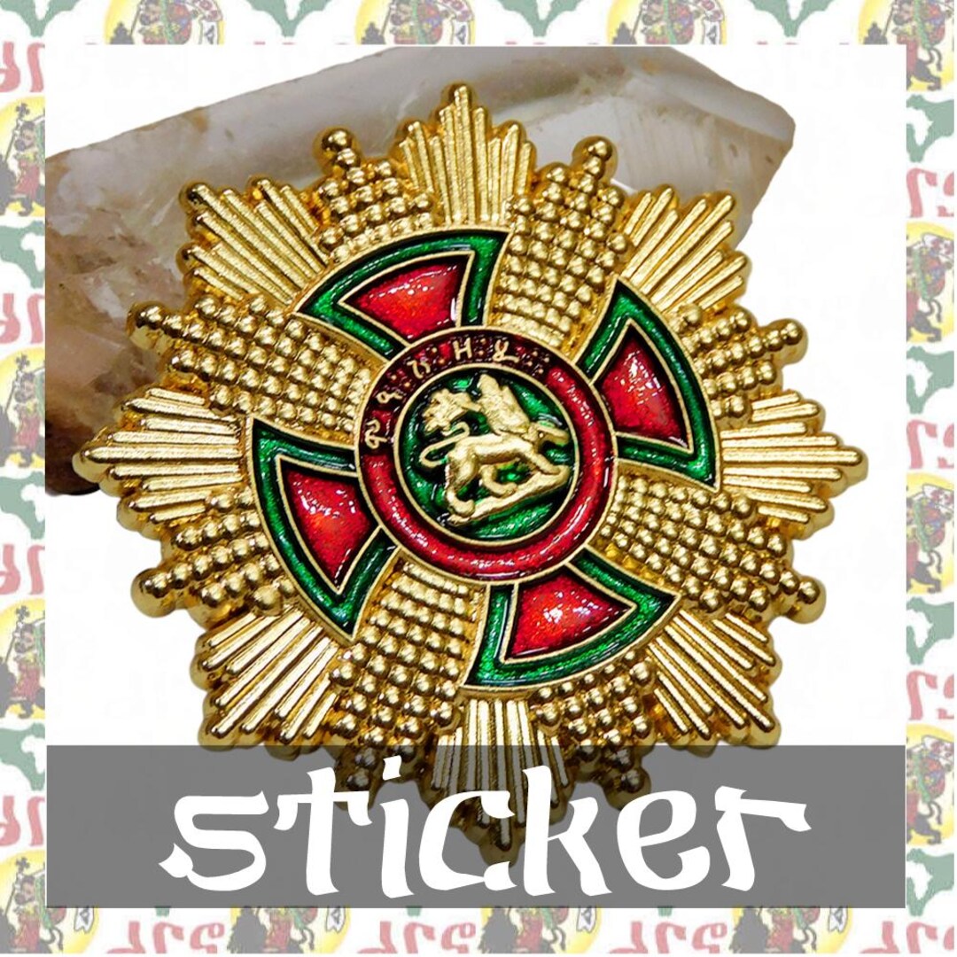Commander Medal [drs] 2D/3D Sticker Badge (rasta Reggae Ethiopia Africa ...