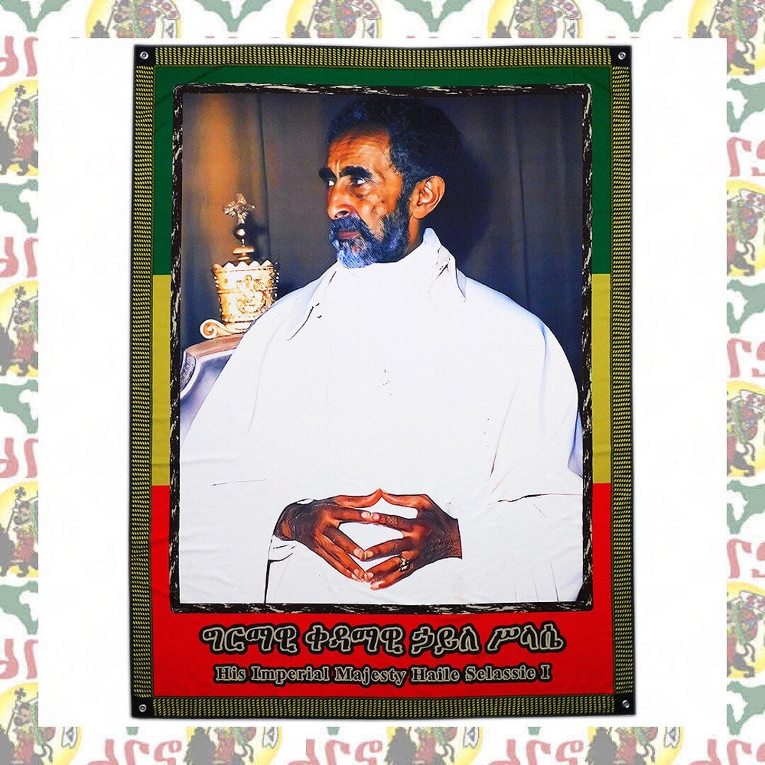 Rastafarian Majesty: Haile Selassie I Tapestry Extra-large Flag (lion ...