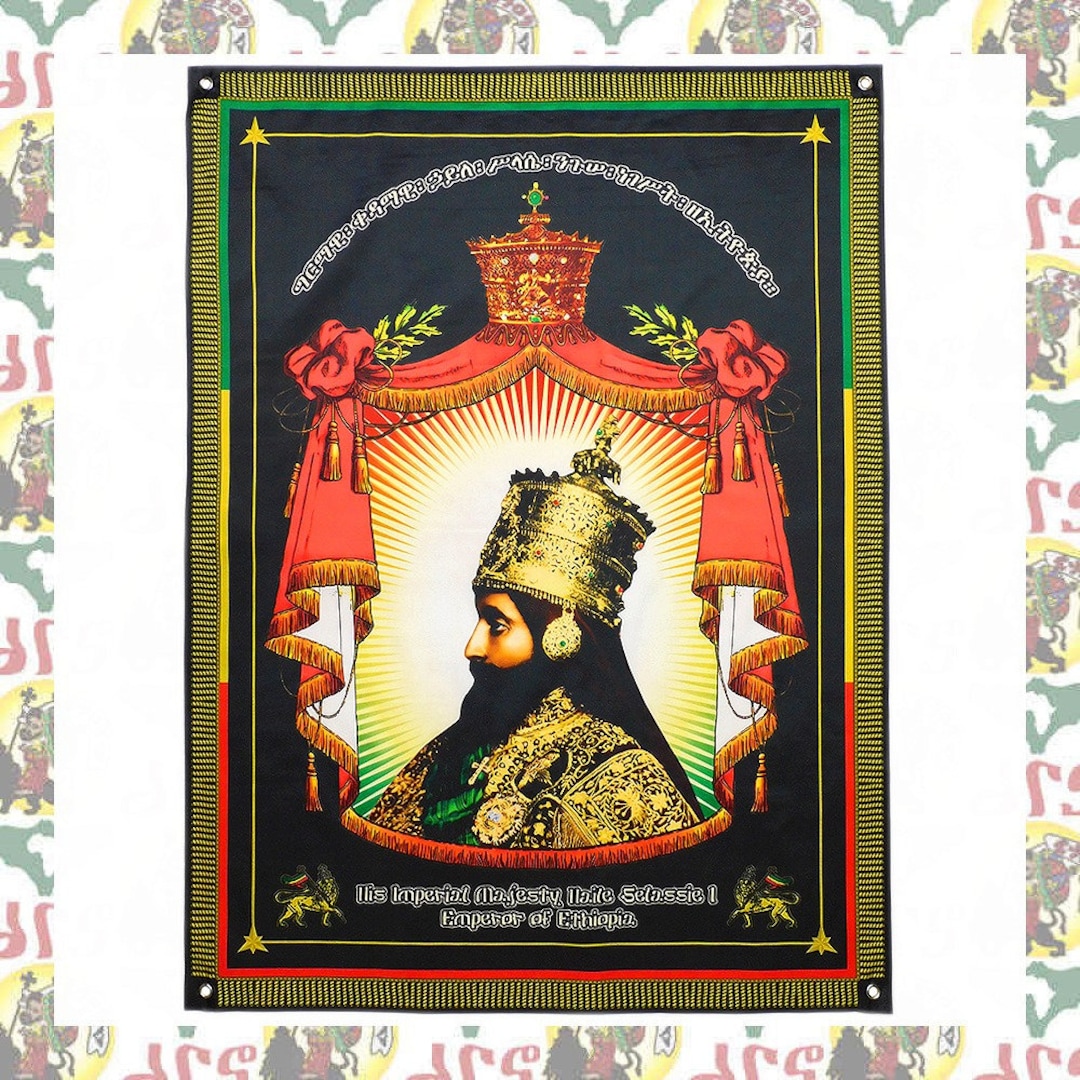 Royal Coronation [drs] Banner (tapestry) Haile Selassie I Reggae ...