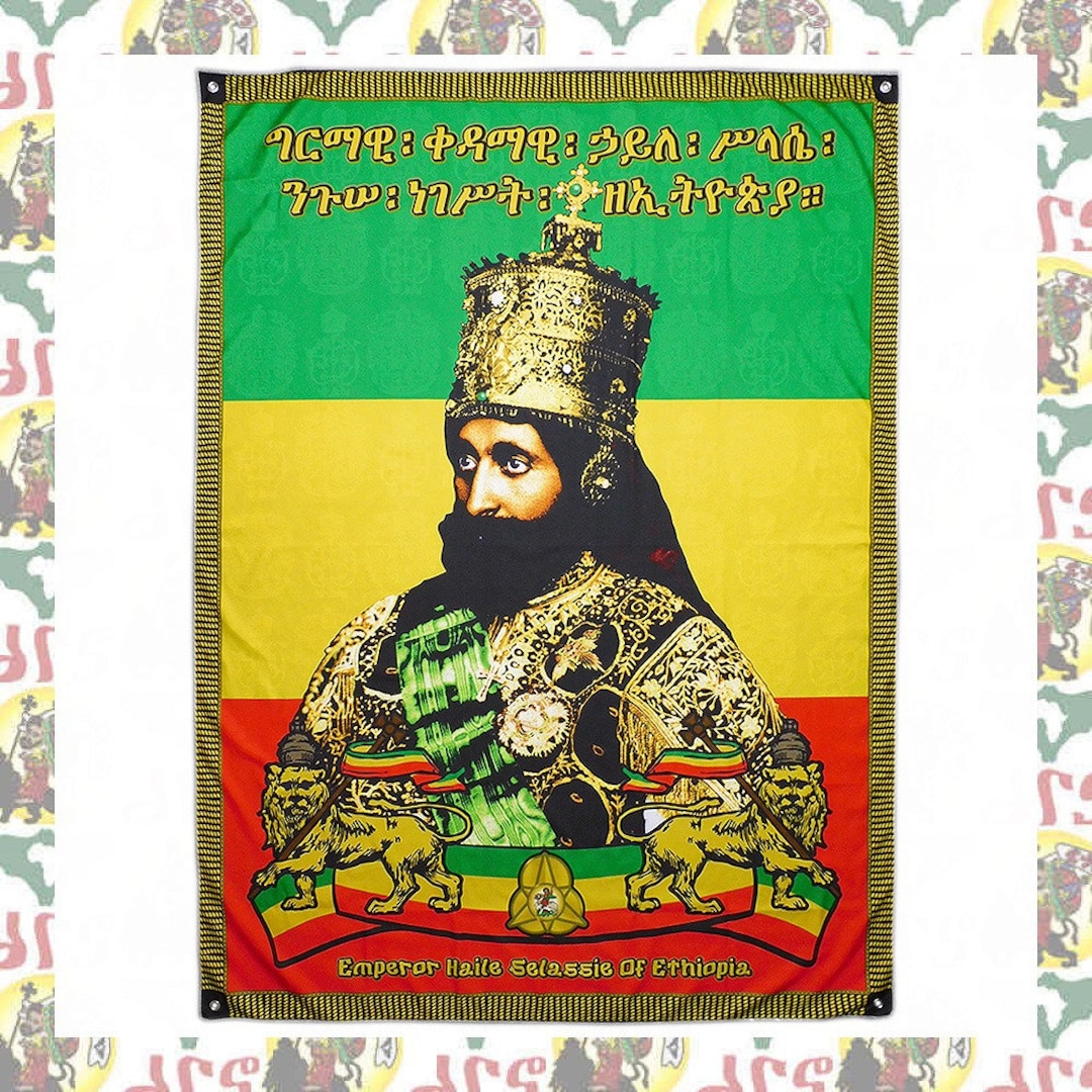 Coronation Haile Selassie I[drs] Tapestry (extra-large Flag) (lion of ...