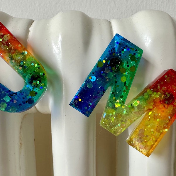 Magnetic Glitter Letters - Etsy