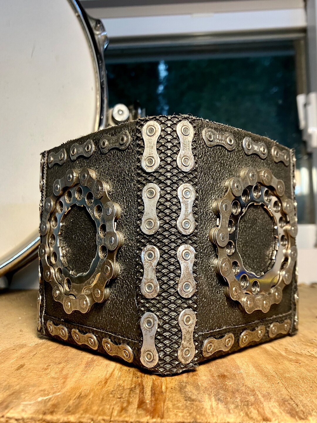 4x4x4 Storage Container Upcycled Bike Chain and Treadmill Belt banausic ...
