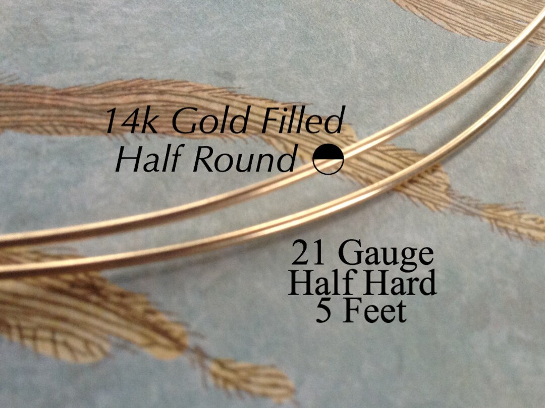 14K Gold Filled Wire HALF ROUND 21 Gauge 5 Feet Half Hard - Etsy