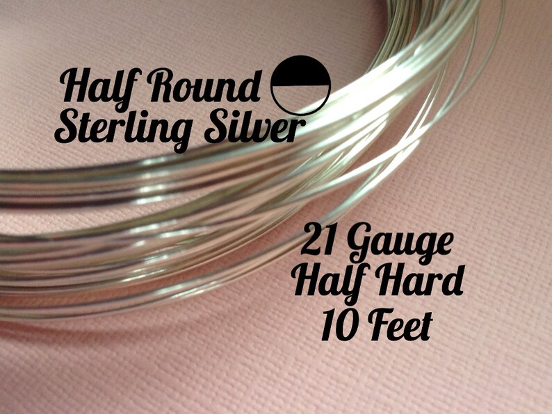 Sterling Silver Wire HALF ROUND 21 Gauge Half Hard 10 Feet | Etsy