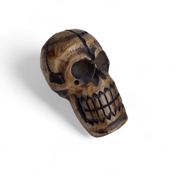 Carved Skull Bead Ox Bone - Etsy