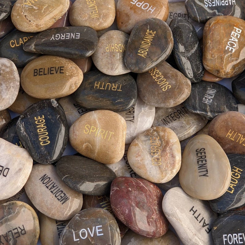 Engraved River Rock Word Stones Single Words, Sold Individually - Etsy