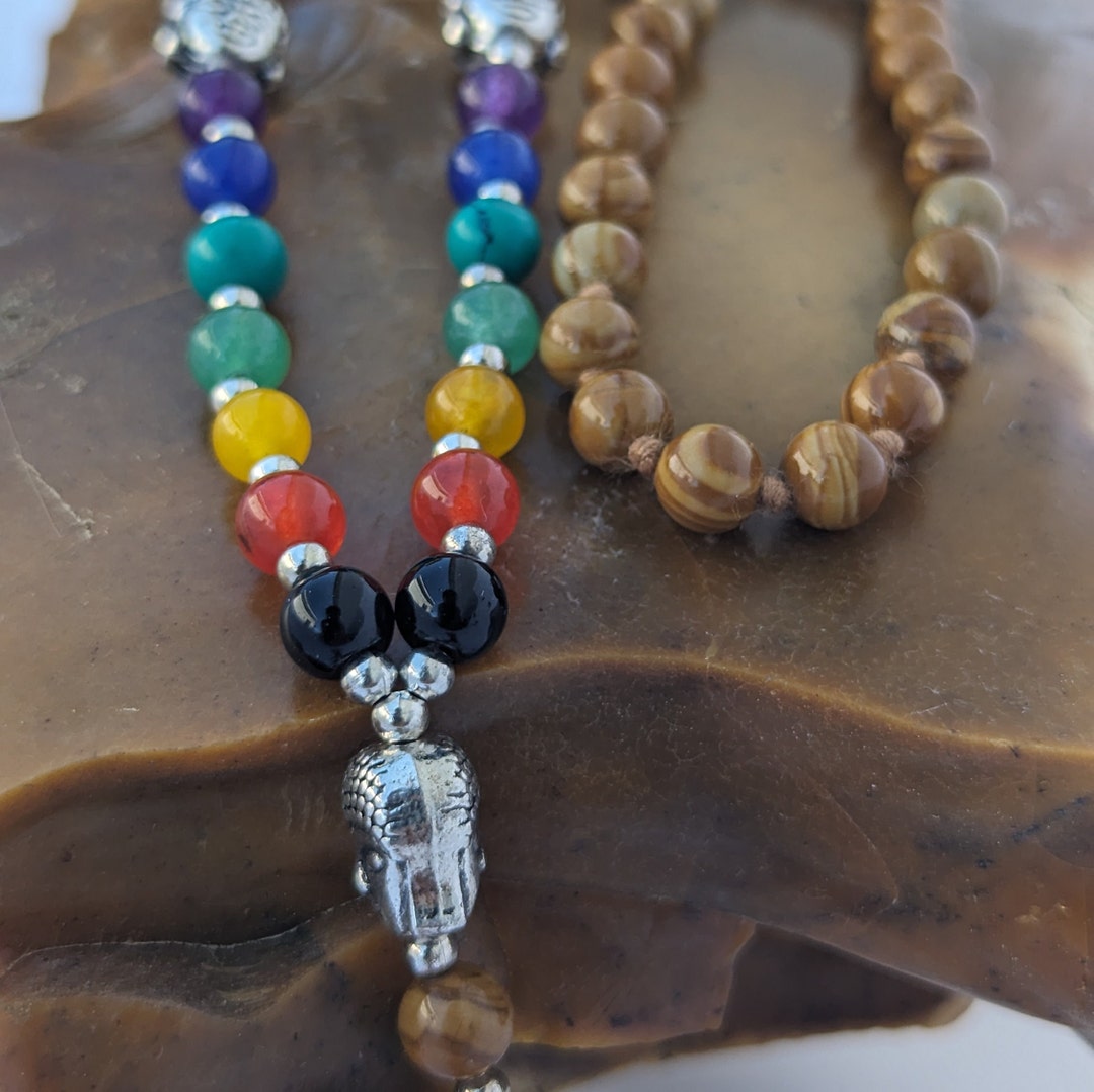 Mookaite Jasper With 7 Chakra Stone/ Mookaite Jasper Mala/ Mookaite ...