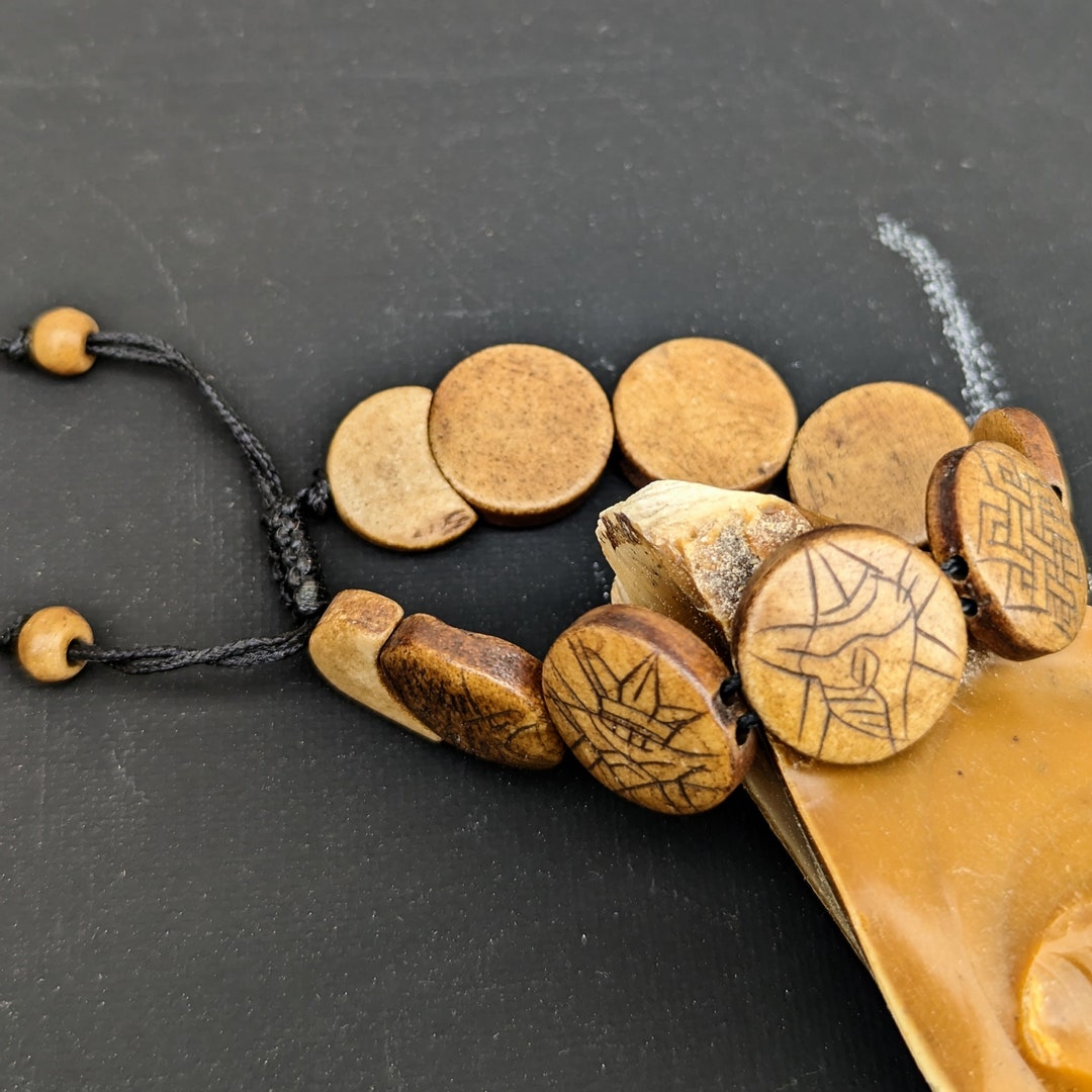 Recycle Tibetan Yak Bone Bracelet/ Yak Bone Engrave/ Hand Carved Yak ...