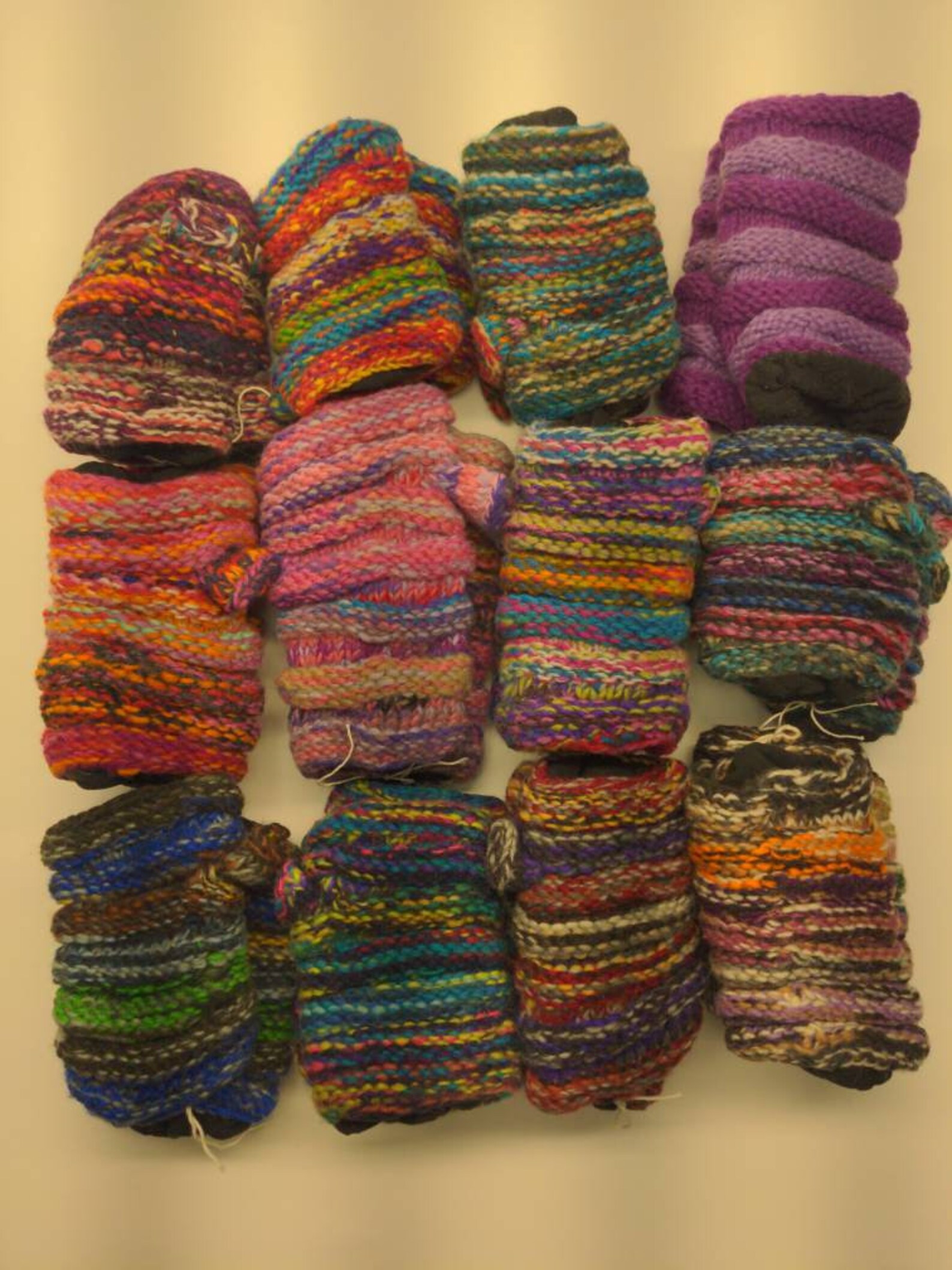 Handmade Woolen Knit Fleece Lined Multi Color Unisex - Etsy