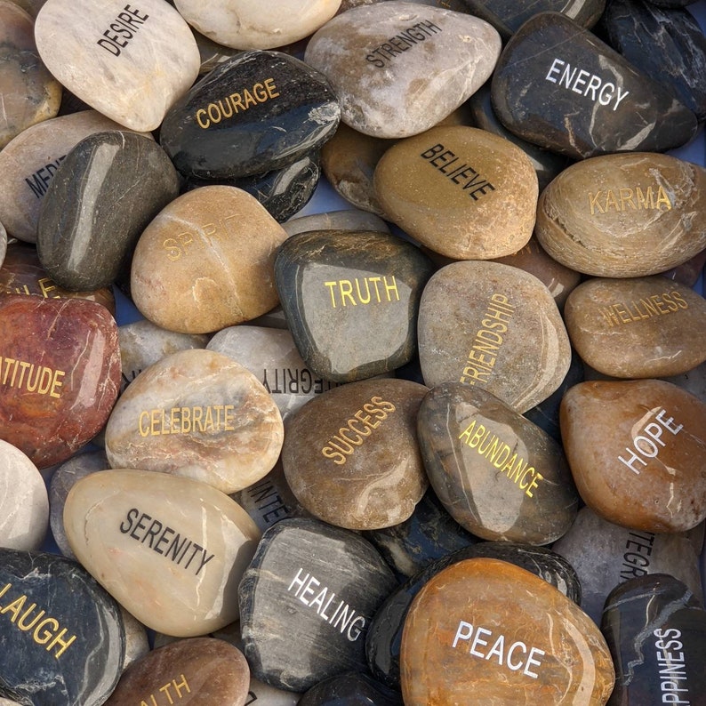 Engraved River Rock Word Stones Single Words, Sold Individually - Etsy