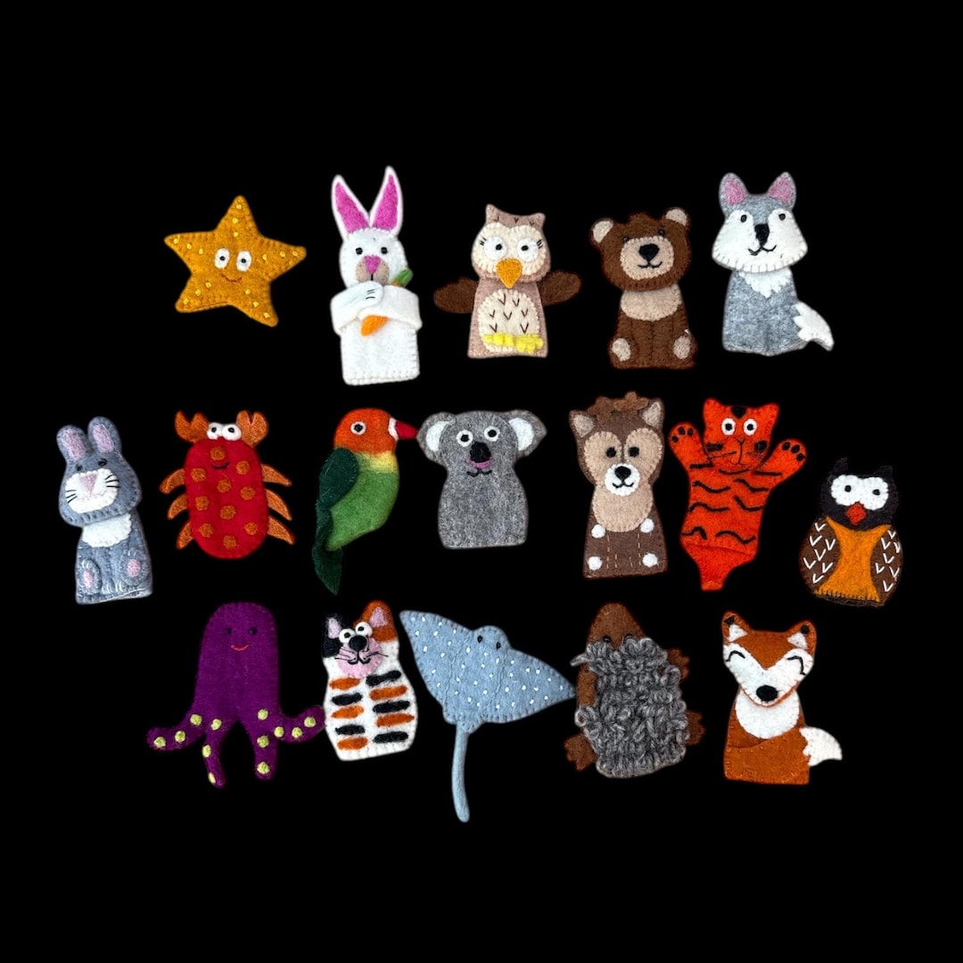 Wool Felt Finger Puppets: Montessori Animal Storytelling Toys (set of ...