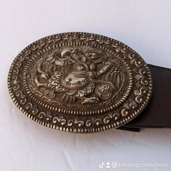 Exotic Tibetan Garuda Belt Buckle - Gem