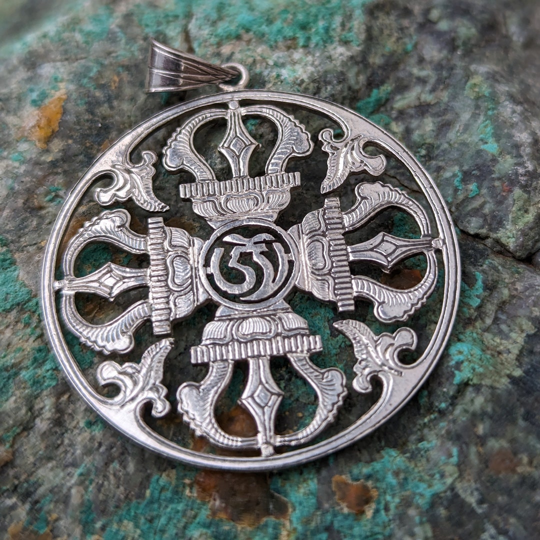 Silver Tibetan Double Vajra Cross Pendant(central Om) (T1102-007) - Etsy