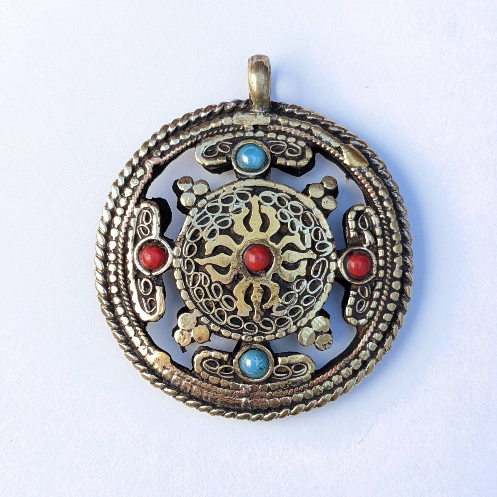 Double Sided Om and Double Dorjee Tibetan Pendant. Filigree - Etsy