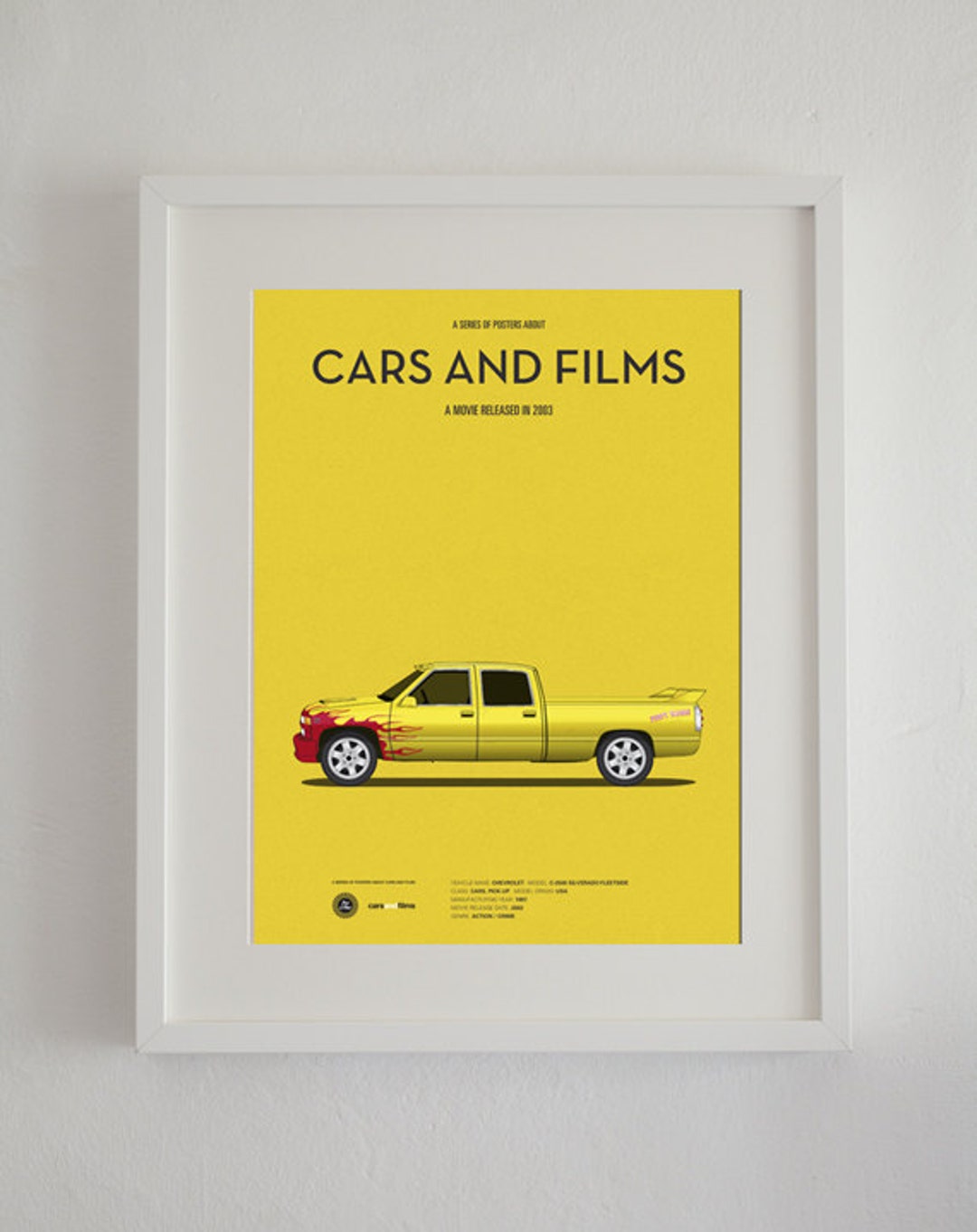 Kill Bill Car Movie Poster, Aart Print Cars and Films, Film Art for Car ...