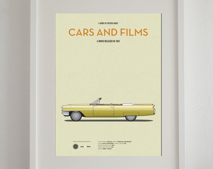 Scarface Car Movie Poster, A3 Art Print Cars and Films, Minimalist ...