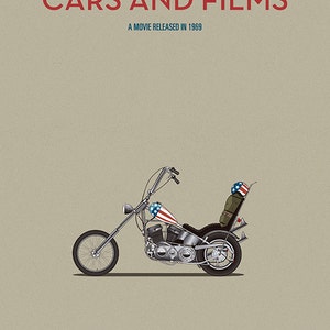 Easy Rider Motorcycle Poster, Art Print Cars and Films, Film Art for ...