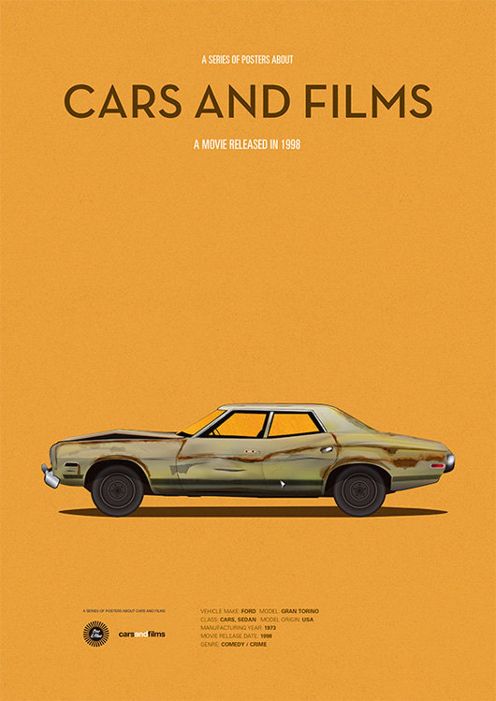 The Big Lebowski Car Movie Poster, Art Print Cars and Films, Film Art ...