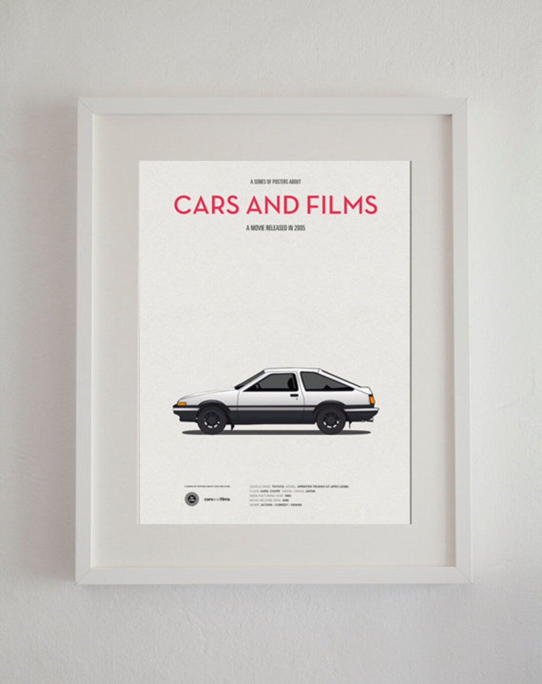 Initial D Car Movie Poster, Art Print Cars and Films, Film Art for Car ...