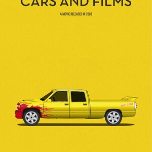 Kill Bill Car Movie Poster, Aart Print Cars and Films, Film Art for Car ...