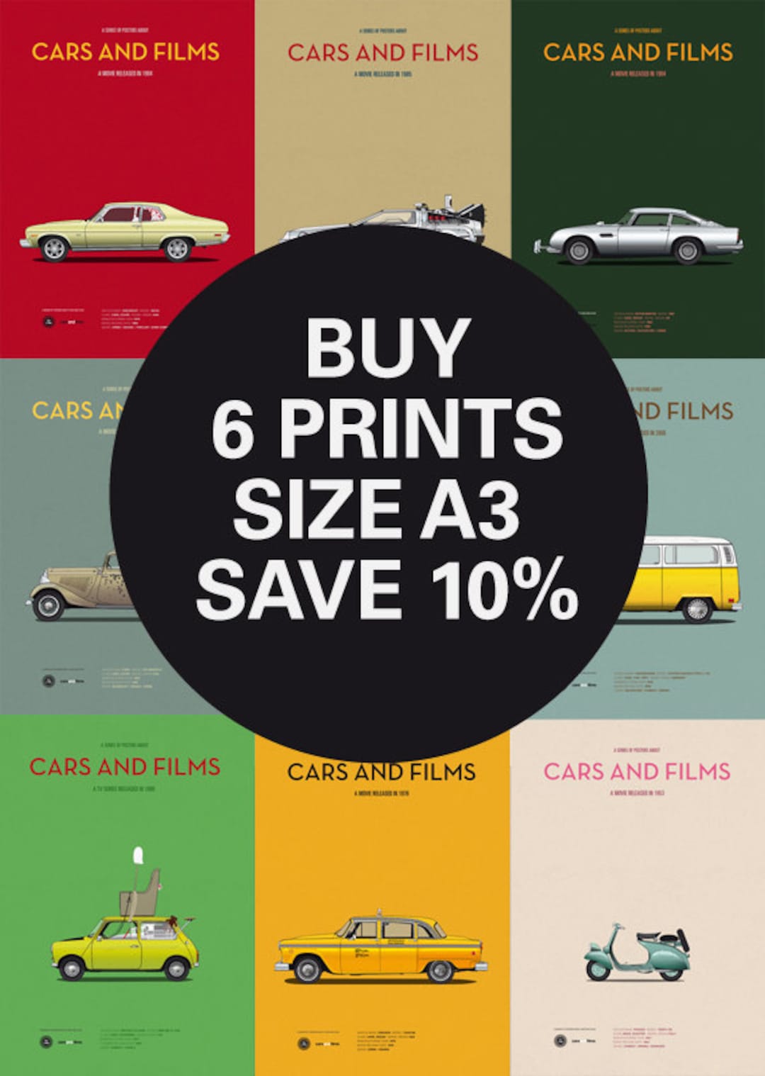 Discount Set Movie Posters Any 6 Prints A3 Save 10% - Etsy