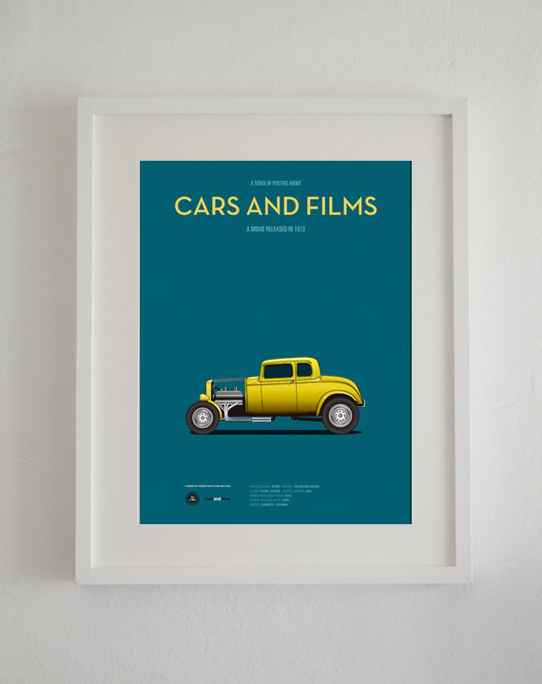 American Graffiti Car Poster, Art Print Cars and Films, Film Art for ...