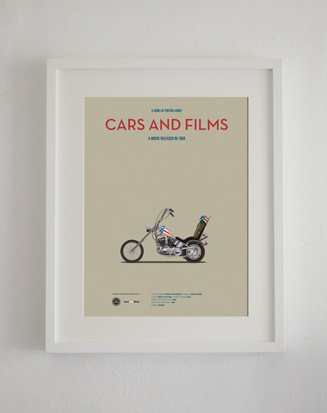Easy Rider Motorcycle Poster, Art Print Cars and Films, Film Art for ...
