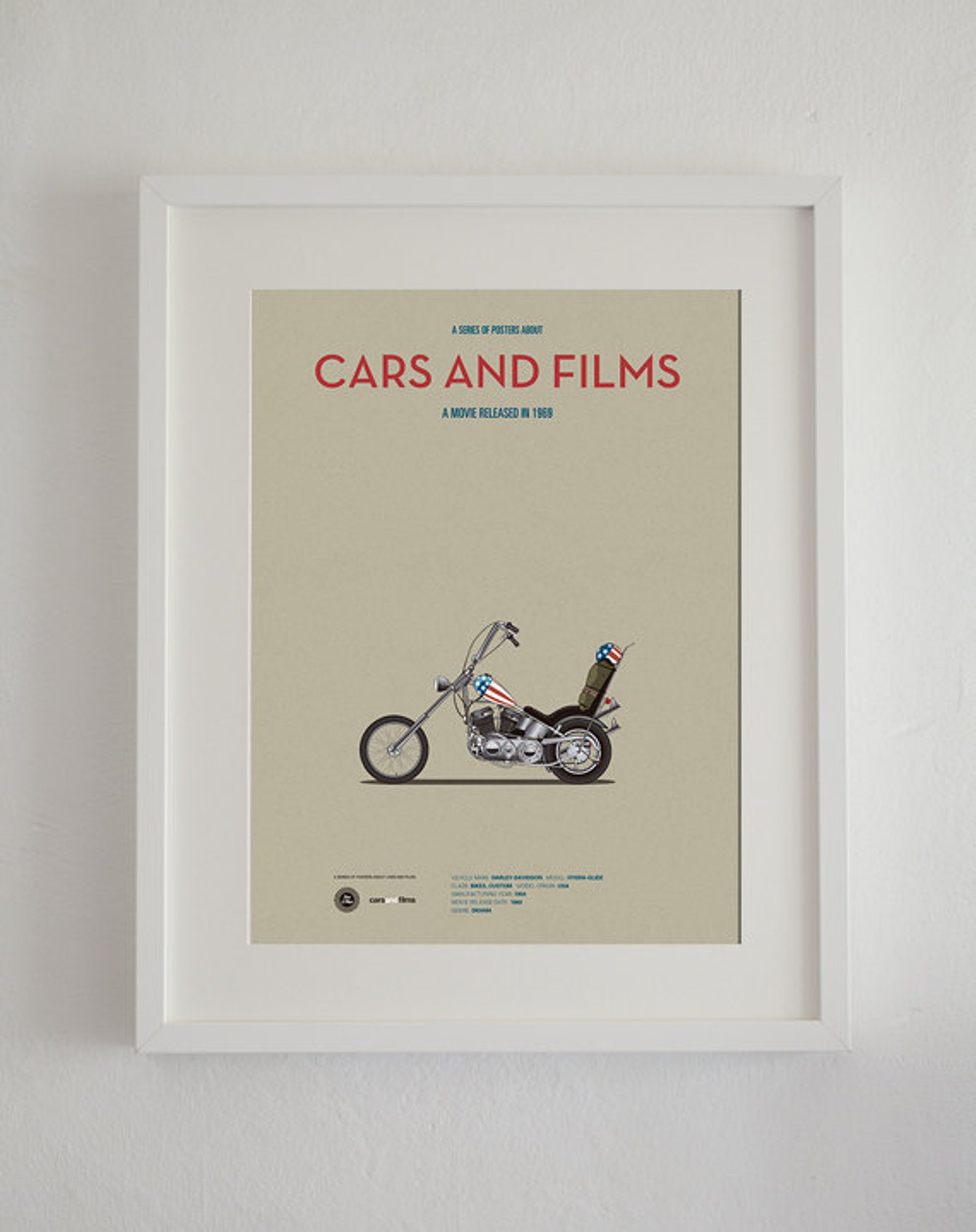 Easy Rider Motorcycle Poster Art Print A3 Cars and Films - Etsy