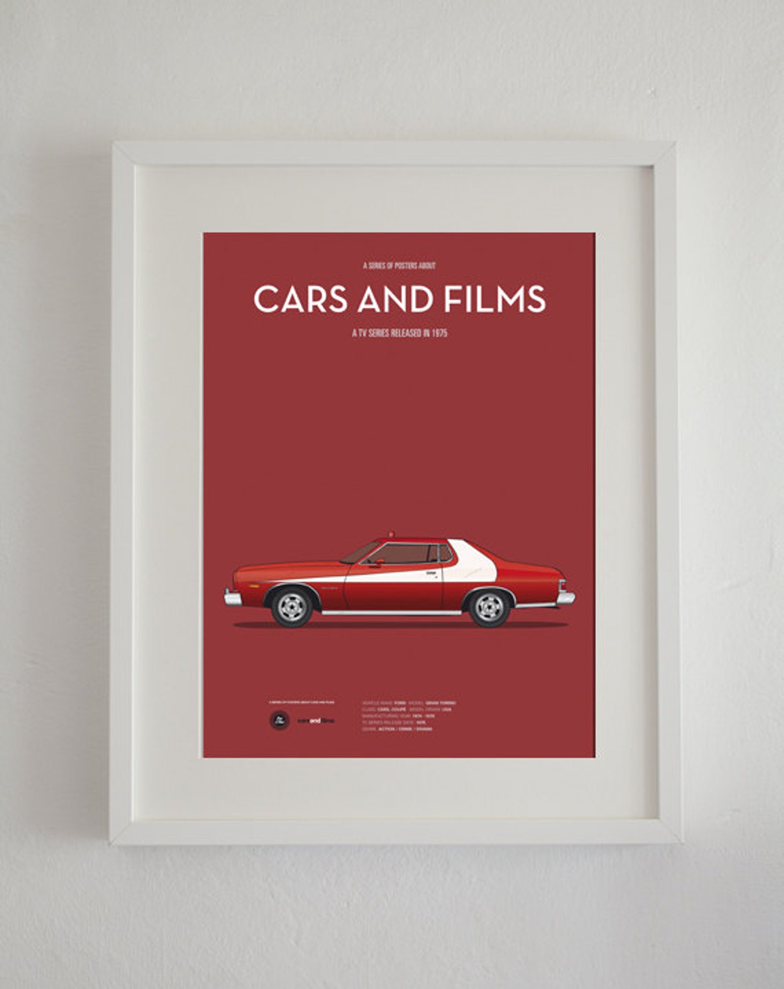 Starsky and Hutch Car Tv Series Poster, Art Print Cars and Films, Film ...