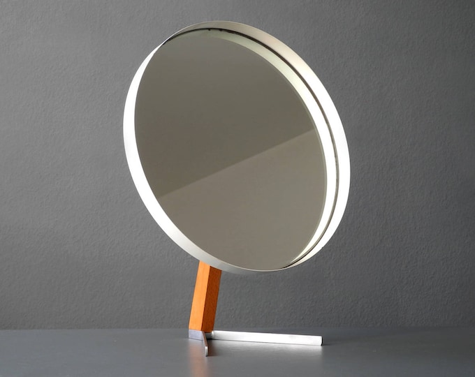 Large Minimalistic Mid Century Elliotts Metal and Teak Table Mirror - Etsy