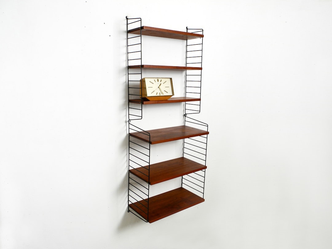 Original Narrow 60s Nisse Strinning Dark Teak String Shelf - Etsy