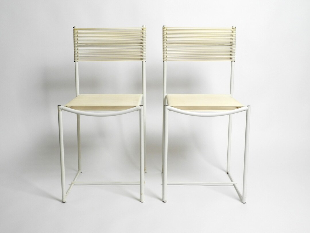 Pair of 70's Original White Spaghetti Chairs by Giandomenico Belotti ...